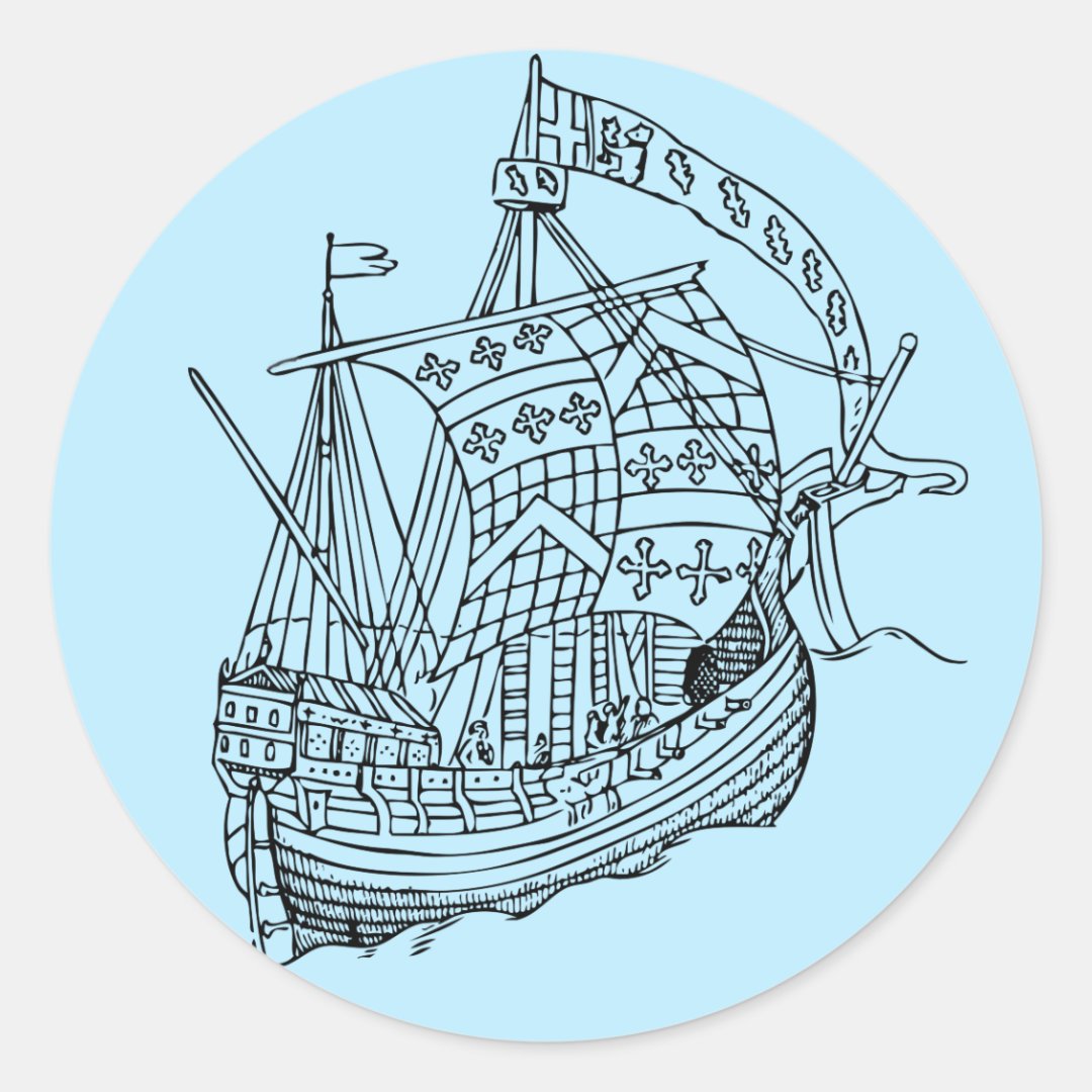 Vintage Sailing Ship Stickers | Zazzle