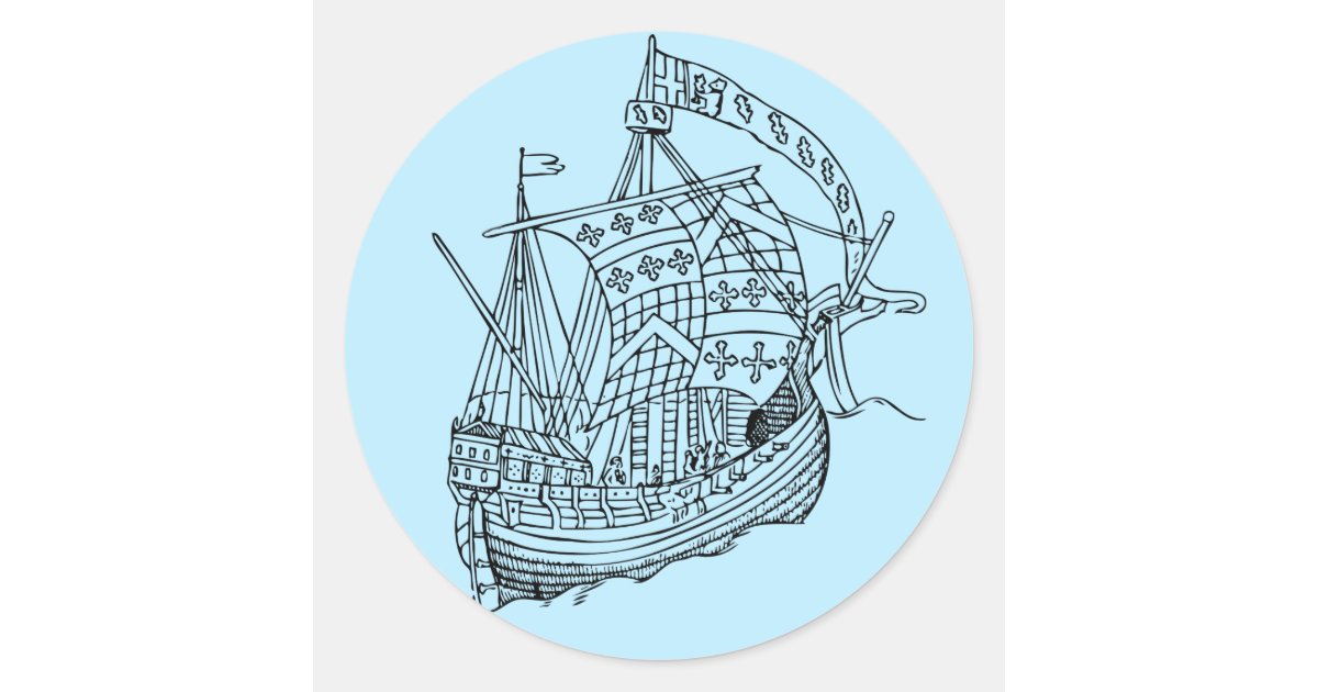 Vintage Sailing Ship Stickers | Zazzle