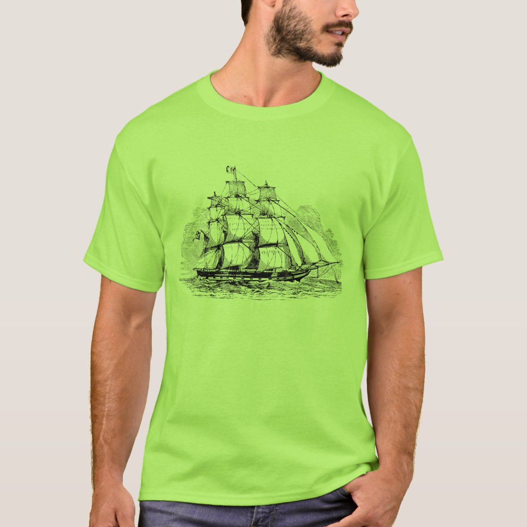 Vintage Sailing Ship T-Shirt | Zazzle