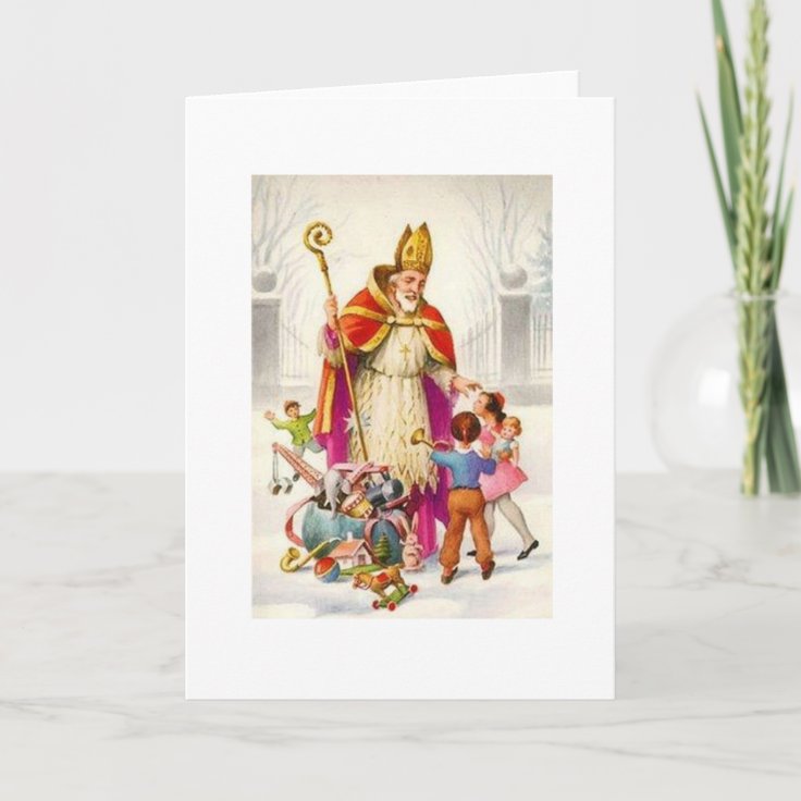 Vintage Saint Nicholas Greeting Card | Zazzle