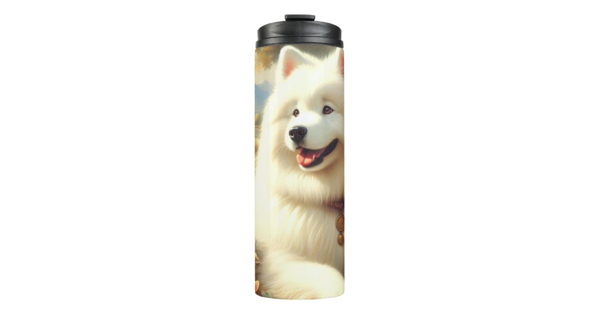 Vintage Samoyed Dog Painting Thermal Tumbler | Zazzle