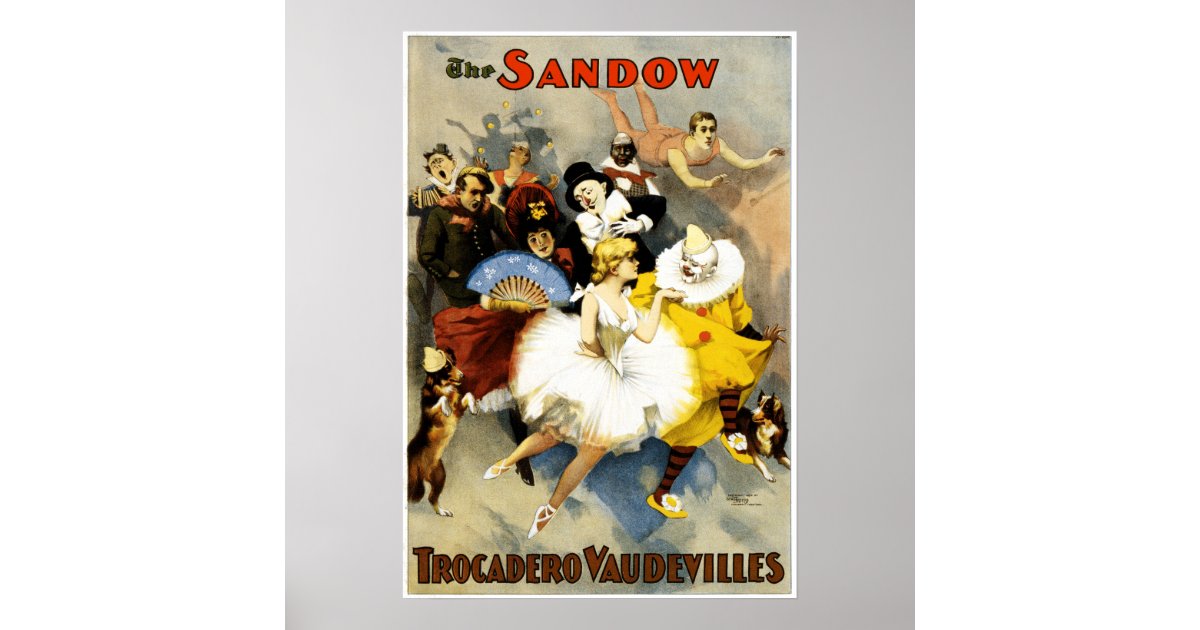 Vintage Sandow Trocadero Vaudeville Performance Poster | Zazzle
