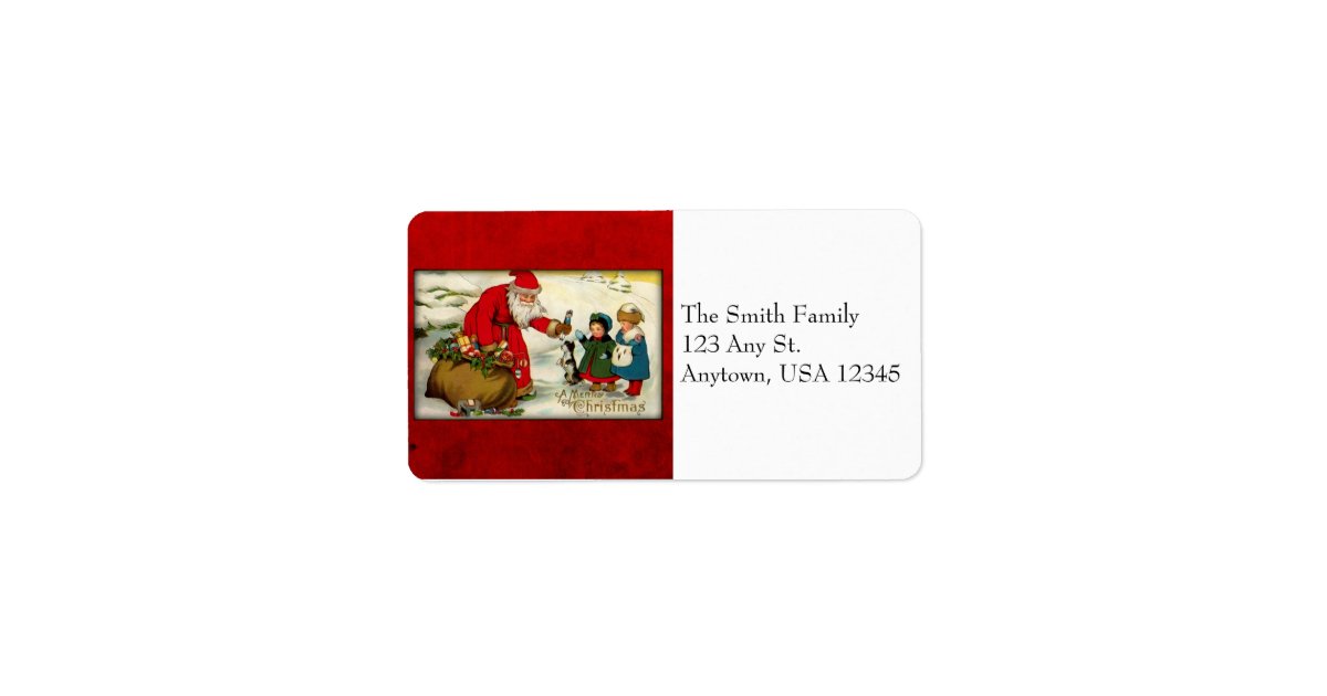 Vintage Santa Address Labels | Zazzle
