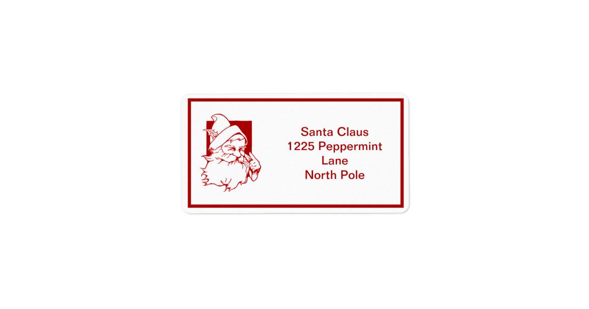 Vintage Santa Address Labels | Zazzle