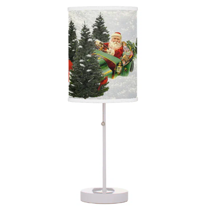 Vintage Santa and Children Christmas Table Lamp | Zazzle