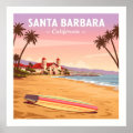Vintage Santa Barbara California Poster | Zazzle