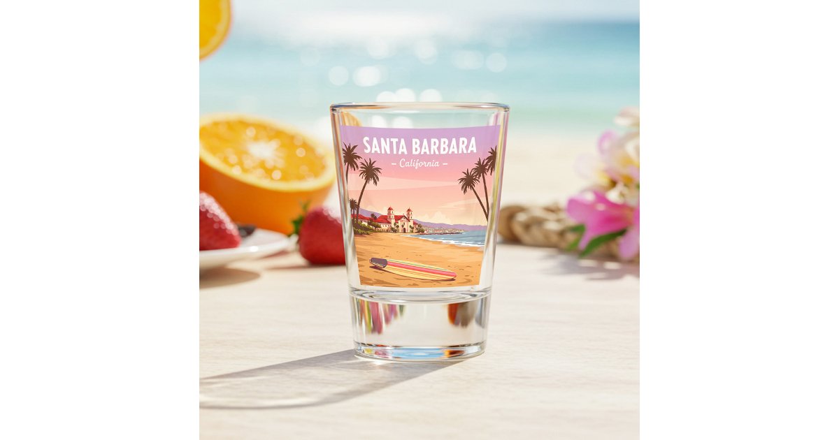 Vintage Santa Barbara California Shot Glass | Zazzle