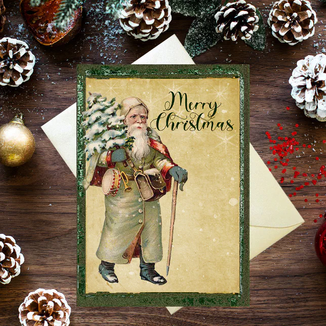 Vintage Santa Christmas Card | Zazzle