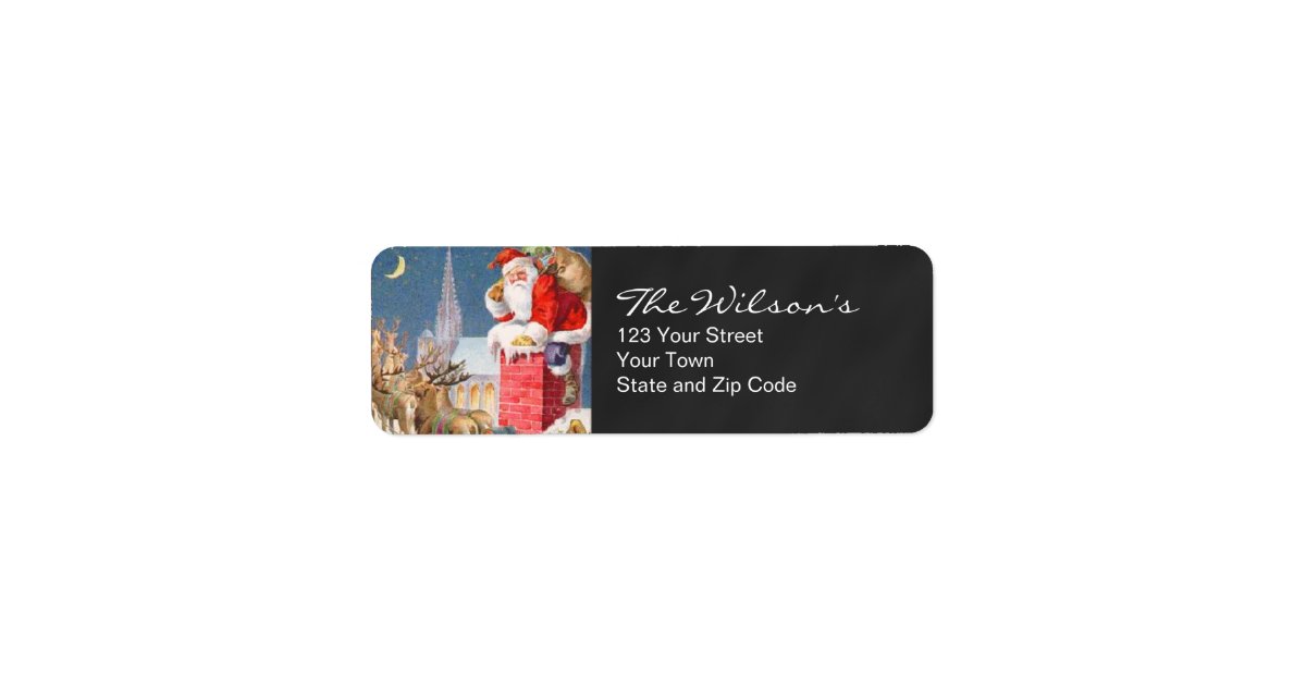 Vintage Santa Christmas Return Address Labels | Zazzle