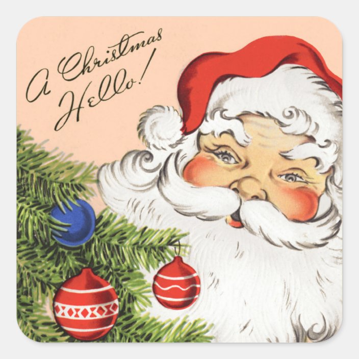 Vintage Santa Christmas stickers | Zazzle.com