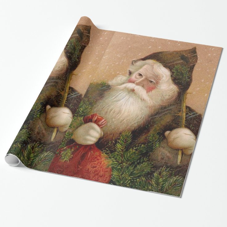 Vintage Santa Claus 8 Wrapping Paper | Zazzle