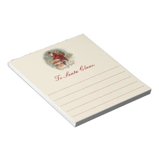 Vintage Santa Claus at the Chimney Christmas Notepad | Zazzle