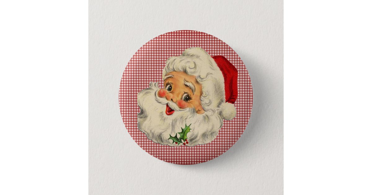 Vintage Santa Claus Button | Zazzle