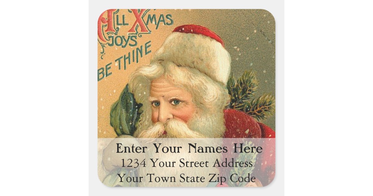 Vintage Santa Claus Christmas Address Label | Zazzle