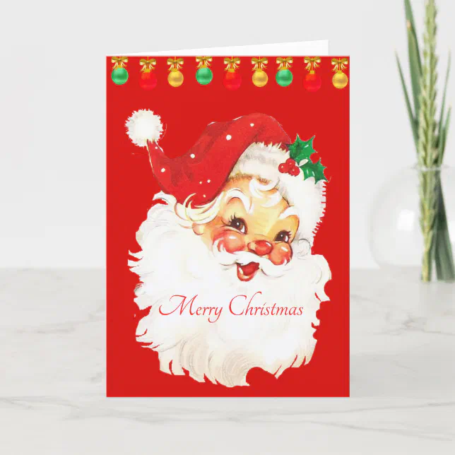 Vintage Santa Claus Christmas Card | Zazzle