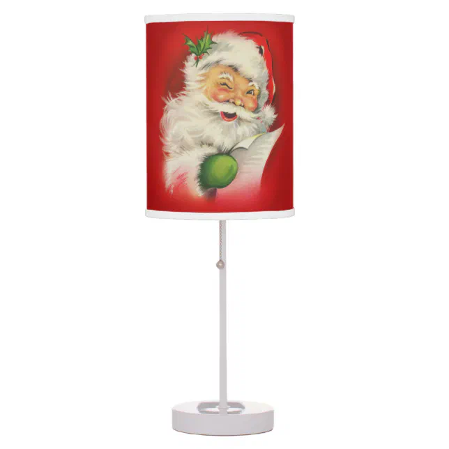 Vintage Santa Claus Christmas Table Lamp | Zazzle