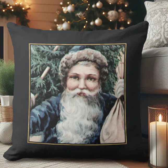 Vintage Santa Claus Christmas Throw Pillow | Zazzle