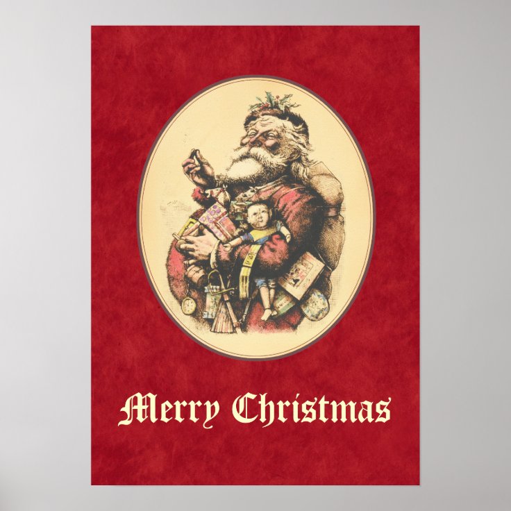 Vintage Santa Claus Poster | Zazzle