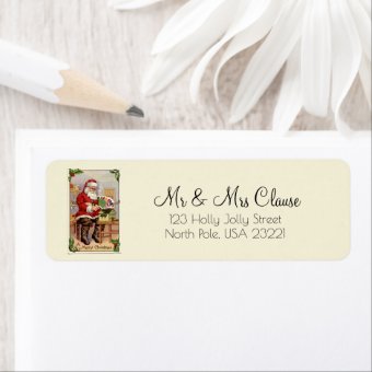 Vintage Santa Claus Return Address Label | Zazzle