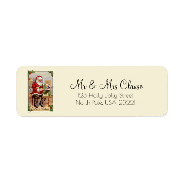 Vintage Santa Claus Return Address Label | Zazzle