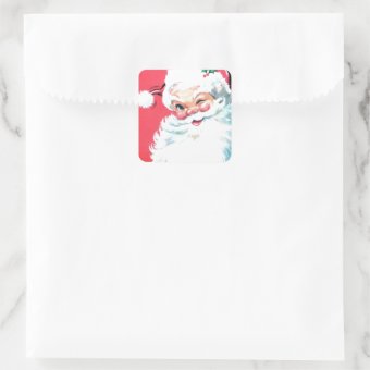 Vintage Santa Claus Square Sticker | Zazzle