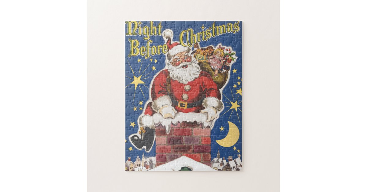 Vintage Santa Claus, Twas Night Before Christmas Jigsaw Puzzle | Zazzle.com