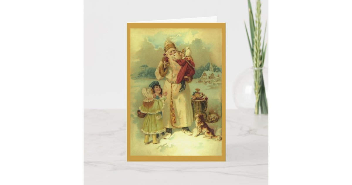 Vintage Santa Claus Victorian Christmas 1890s Holiday Card | Zazzle