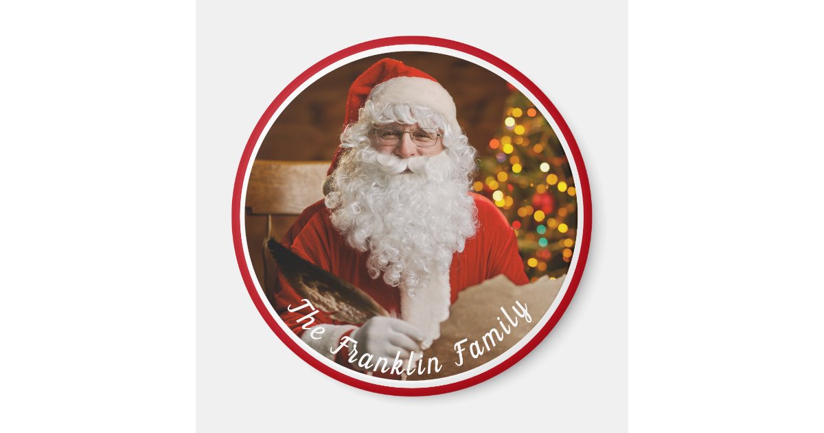 Vintage Santa Claus Writing Christmas Tree Magnet | Zazzle