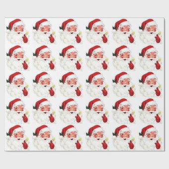 Vintage Santa Clause Wrapping Paper Christmas | Zazzle