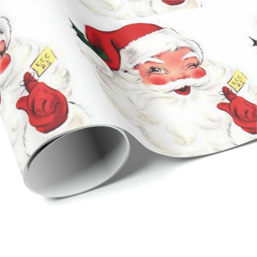 Vintage Santa Clause Wrapping Paper Christmas | Zazzle