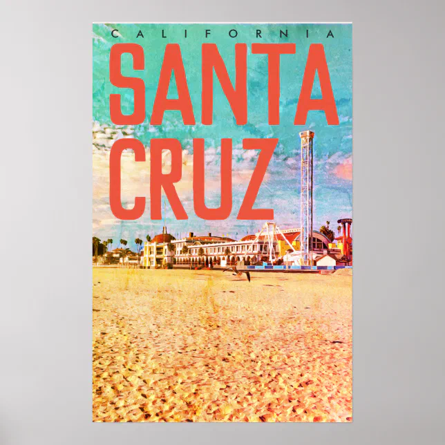 Vintage Santa Cruz Travel Poster | Zazzle