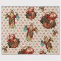 Vintage Santa Doll Nostalgia Hearts Wrapping Paper | Zazzle