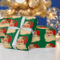 Vintage Santa Face Wrapping Paper | Zazzle