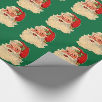 Vintage Santa Face Wrapping Paper | Zazzle