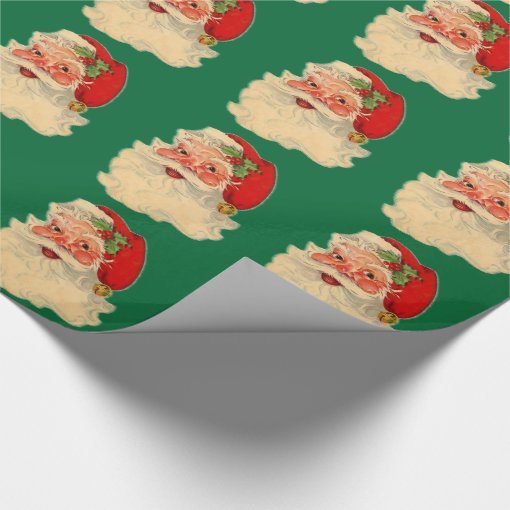 Vintage Santa Face Wrapping Paper | Zazzle