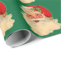 Vintage Santa Face Wrapping Paper | Zazzle