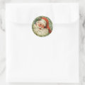 Vintage Santa Grunge Classic Round Sticker | Zazzle