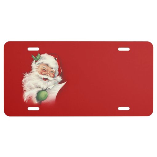 Vintage Santa License Plate | Zazzle