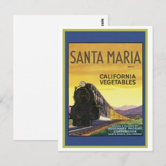 Vintage Santa Maria California Vegetables Crate La Postcard | Zazzle