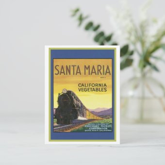Vintage Santa Maria California Vegetables Crate La Postcard | Zazzle