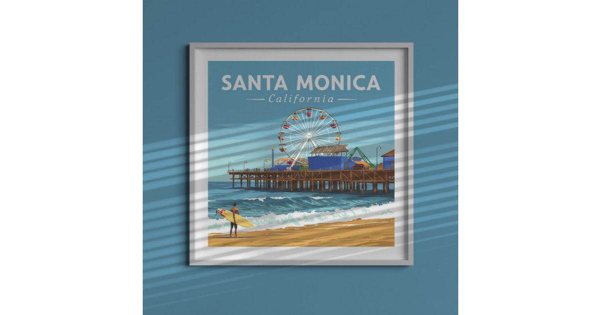 Vintage Santa Monica California Poster | Zazzle