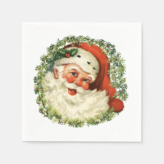 Vintage Santa Napkins | Zazzle