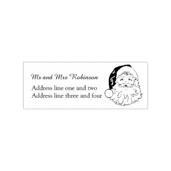 Vintage Santa Return Address Rubber Stamp | Zazzle