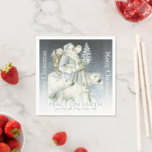 Vintage Santa Snowy Forest Winter Animals Paper Napkins | Zazzle