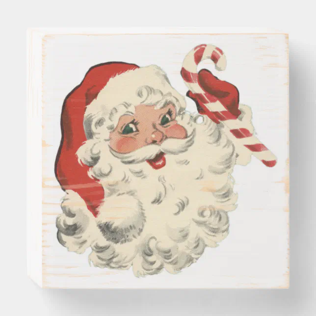 Vintage Santa Wooden Box Sign | Zazzle