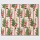 Vintage Santa's Holly and Stripes Wrapping Paper | Zazzle