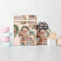 Vintage Santas with Christmas Greetings & Holly Wrapping Paper | Zazzle