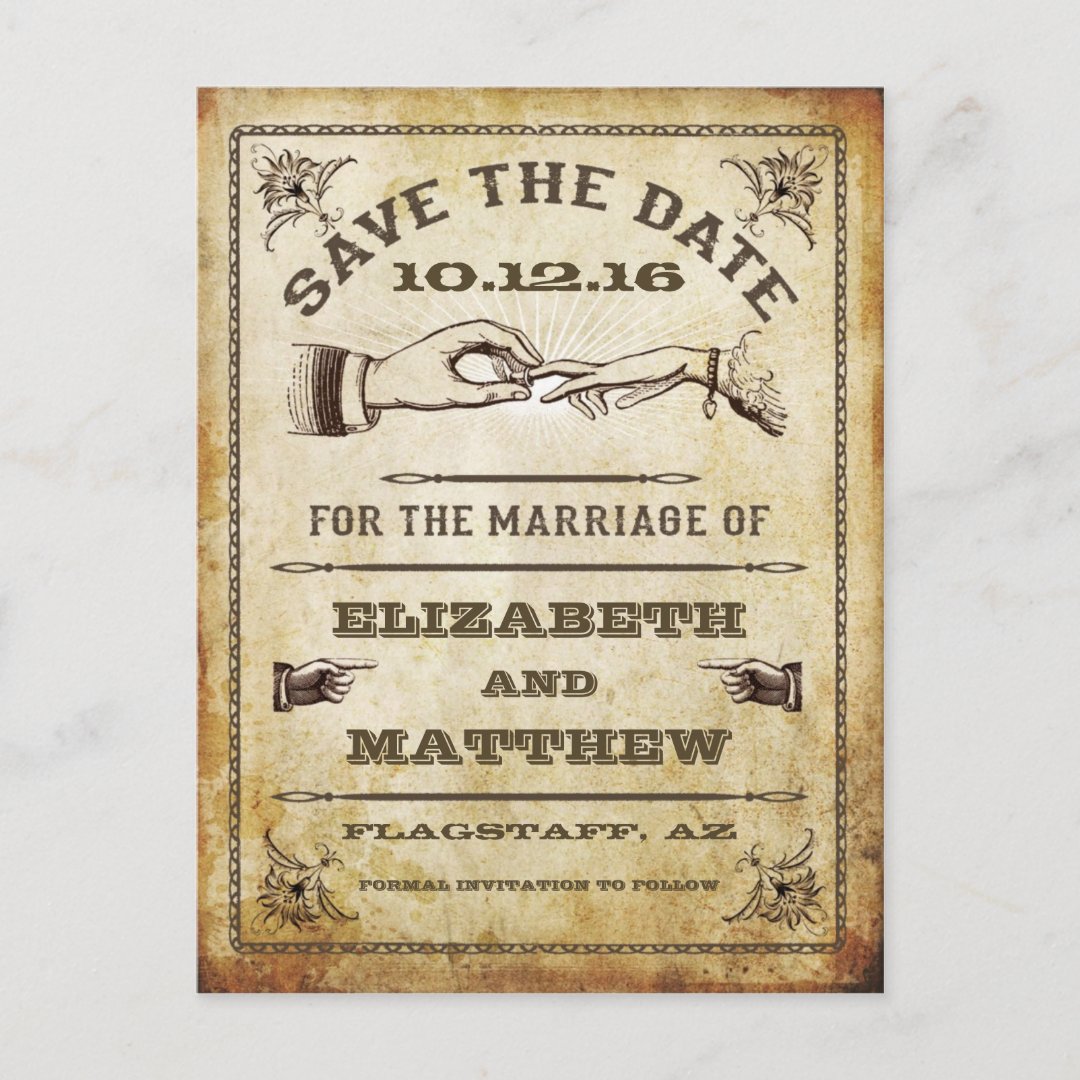 Vintage Save the Date Postcard | Zazzle