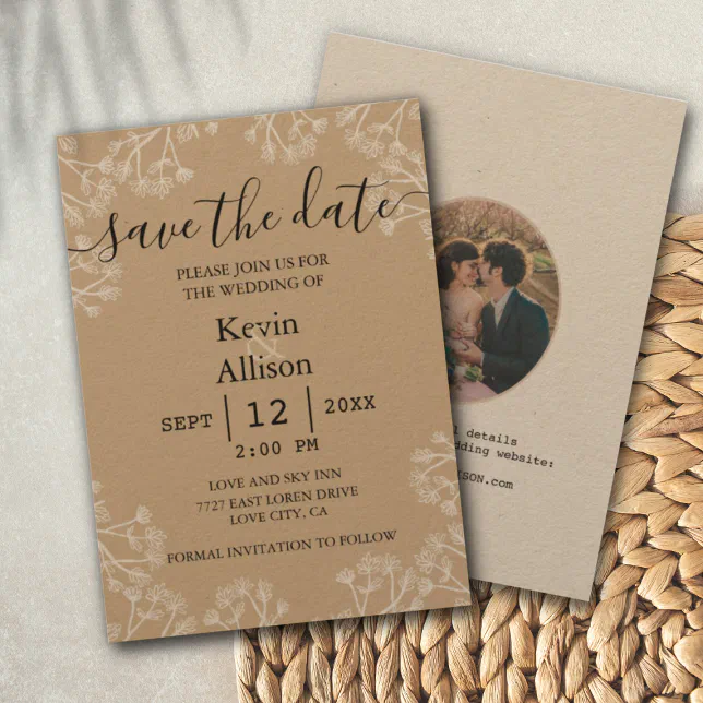 Vintage Save The Date Simple Wedding Invitation | Zazzle