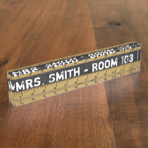 Vintage School Ruler | Teachers Nameplate | Zazzle